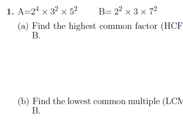 HCF and LCM using prime factorisation worksheets (with detailed ...