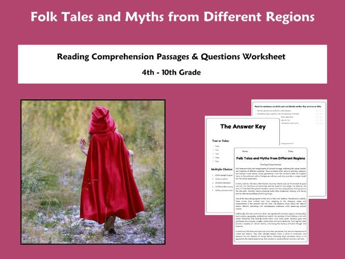 Folk Tales and Myths from Different Regions: Reading Comprehension ...