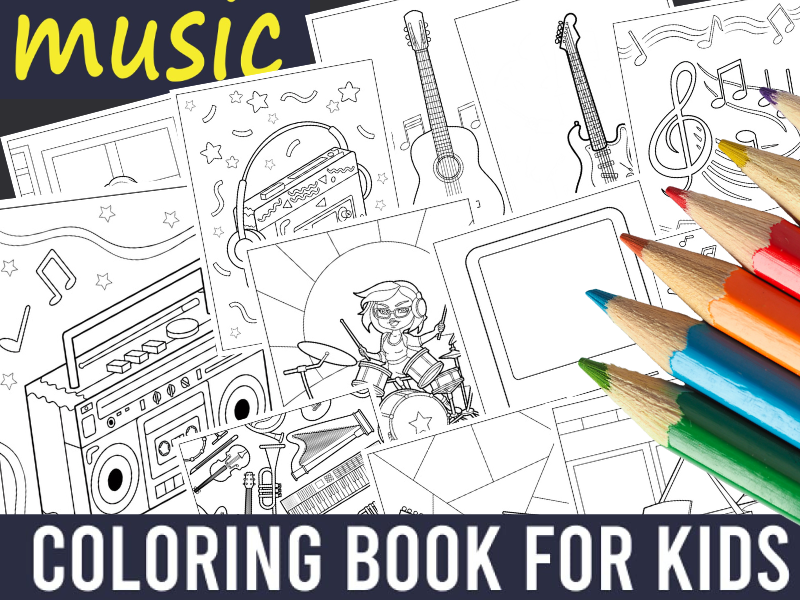 Music Printable Coloring Pages for Kids, Teens, and Adults – A Symphony ...