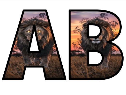 Lion Pride Nature Lettering Set Display Title Letters Numbers Signs ...
