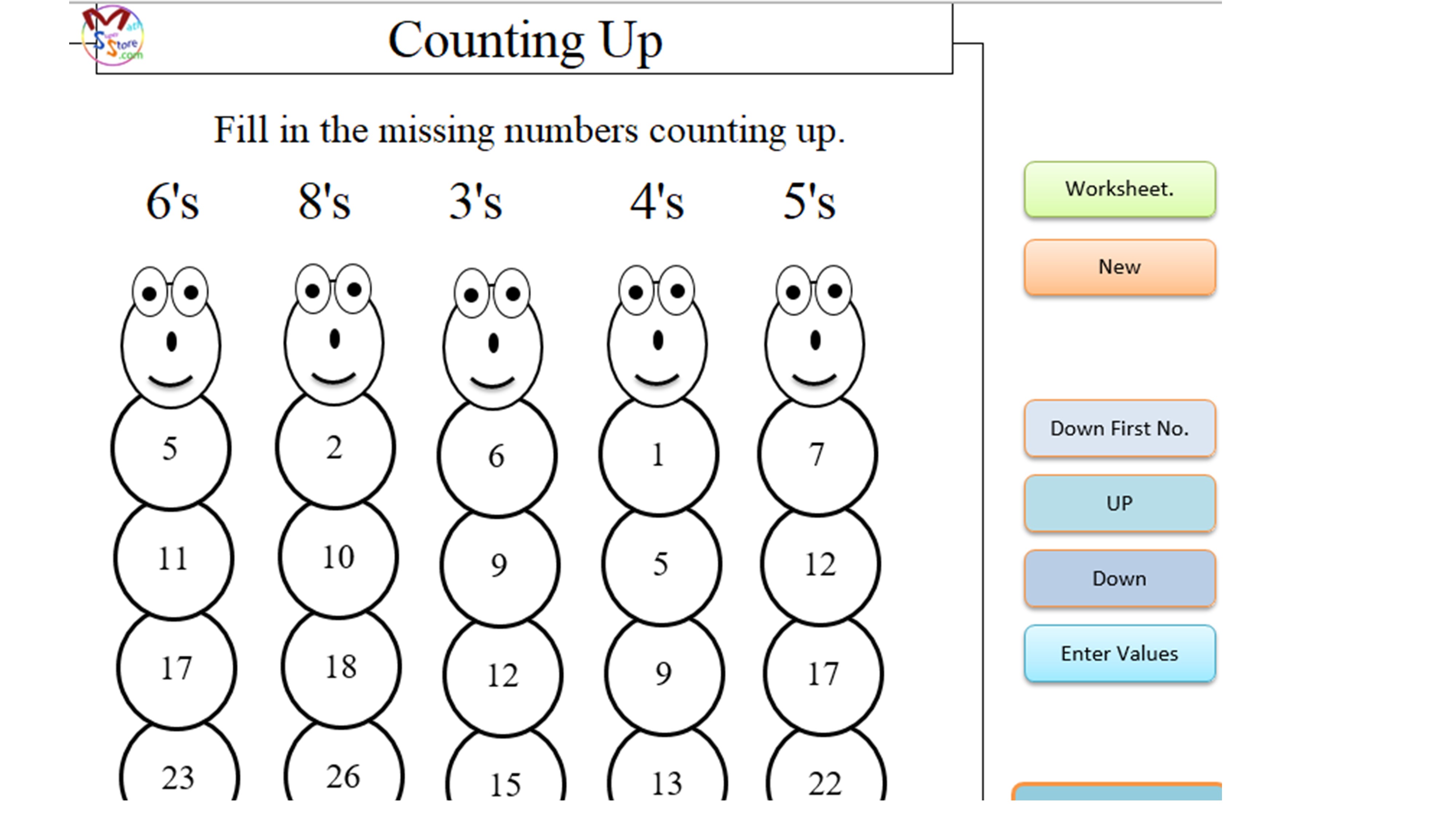 Counting Up and Down (Early Years Maths) Software | Teaching Resources