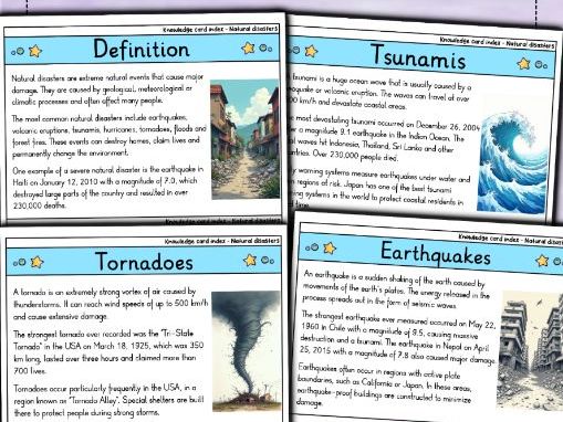 Natural Disasters - Flashcards | Geography | Types, Causes & Impact ...
