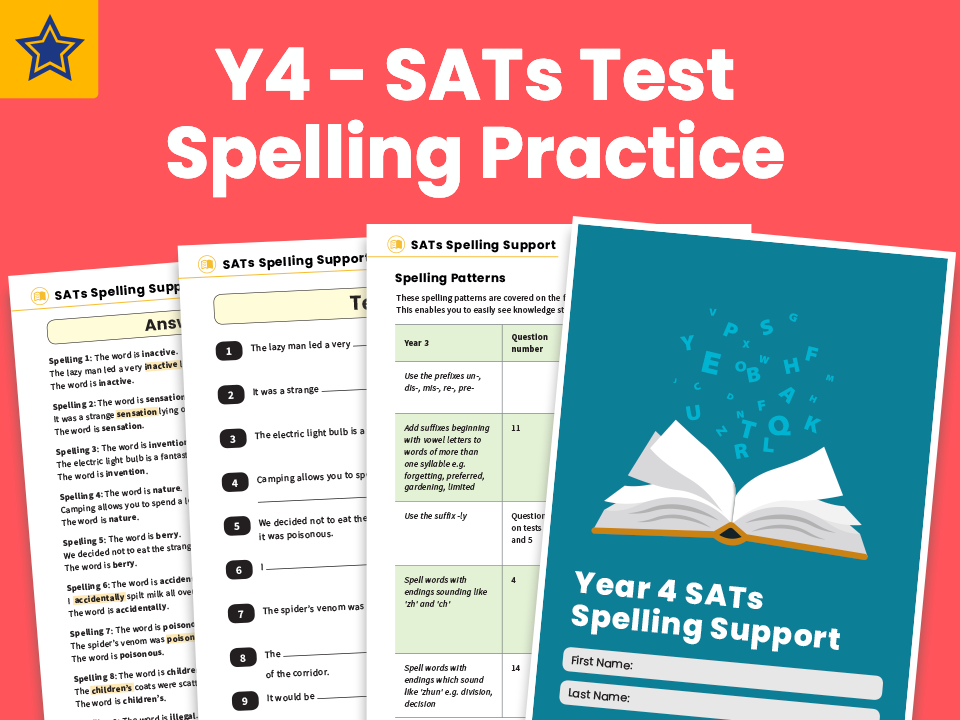 SATs Test Spelling Practice Year 4 Teaching Resources