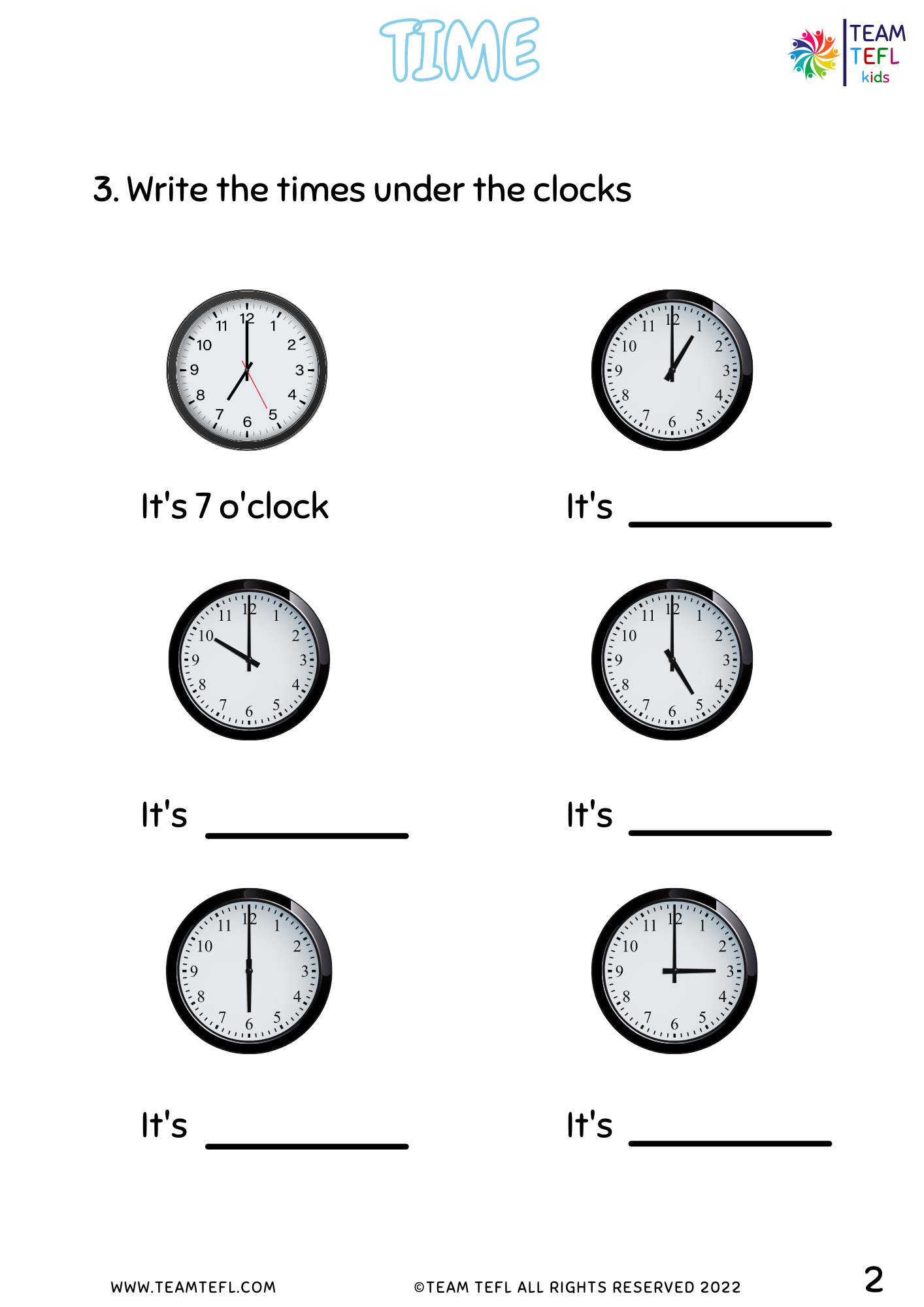 Time ESL Lesson Plan For Kids And Early Learners Teaching Resources