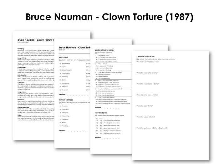 Bruce Nauman - Clown Torture (1987) | Teaching Resources