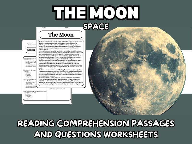 The Moon - Space Reading Comprehension Passages and Questions ...