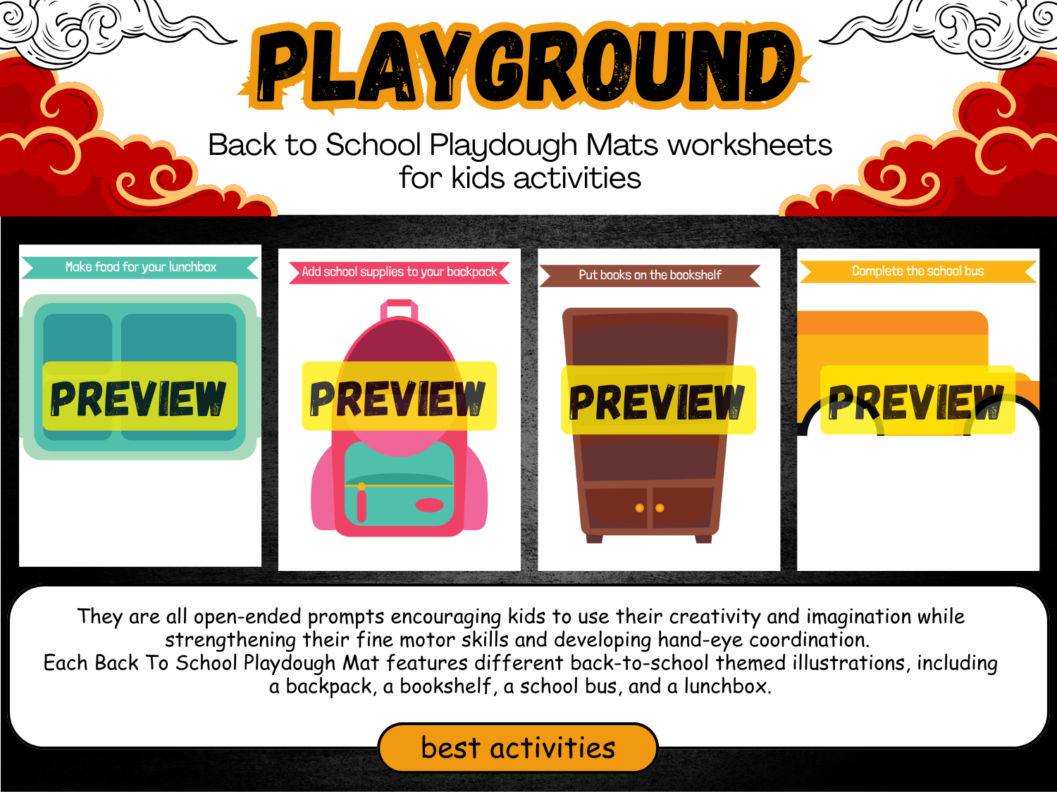 Back to School Playdough Mats Worksheet | Teaching Resources