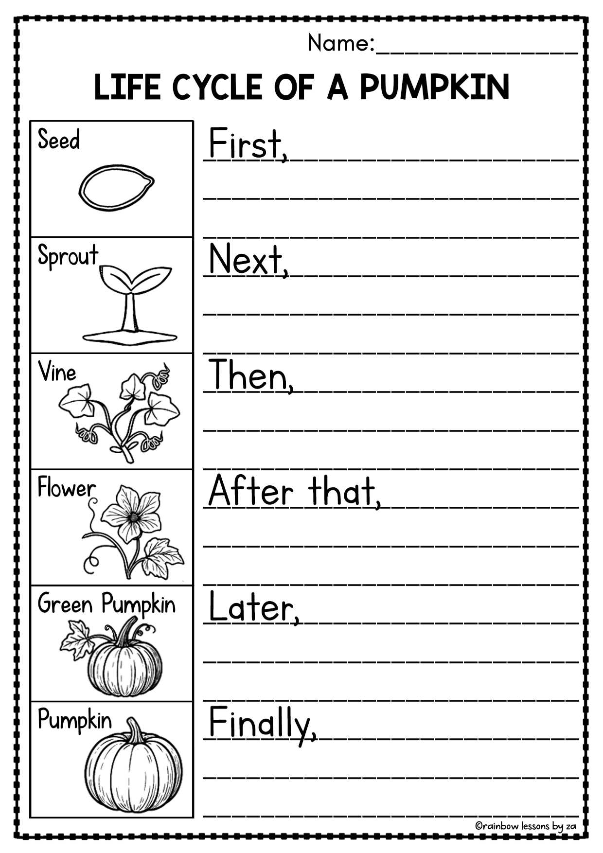 Pumpkin Life Cycle Crafts | Fall Science Activities | Life Cycle of a ...