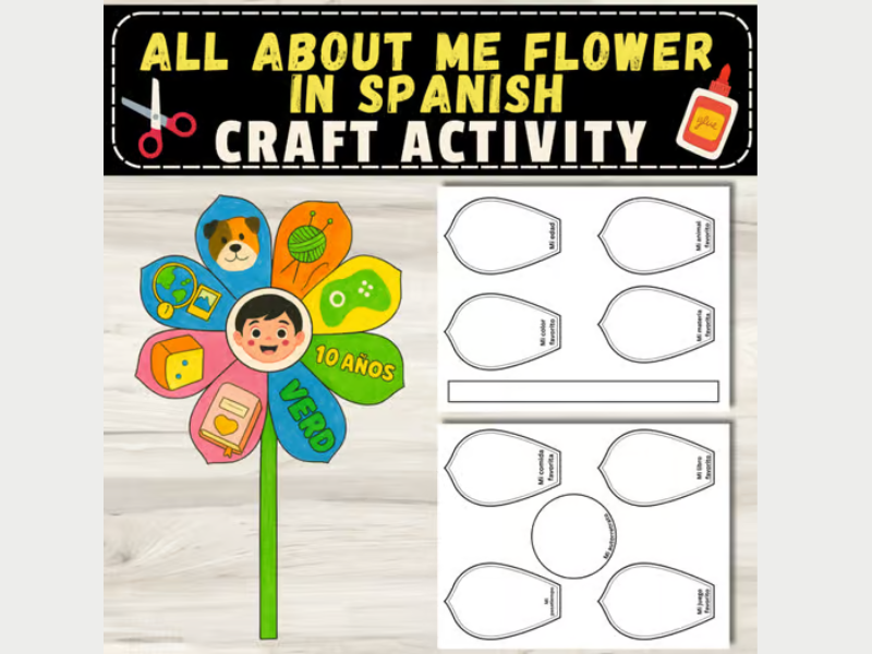 Todo Sobre Mí – Flor: All About Me Flower Craft in Spanish: Bulletin ...