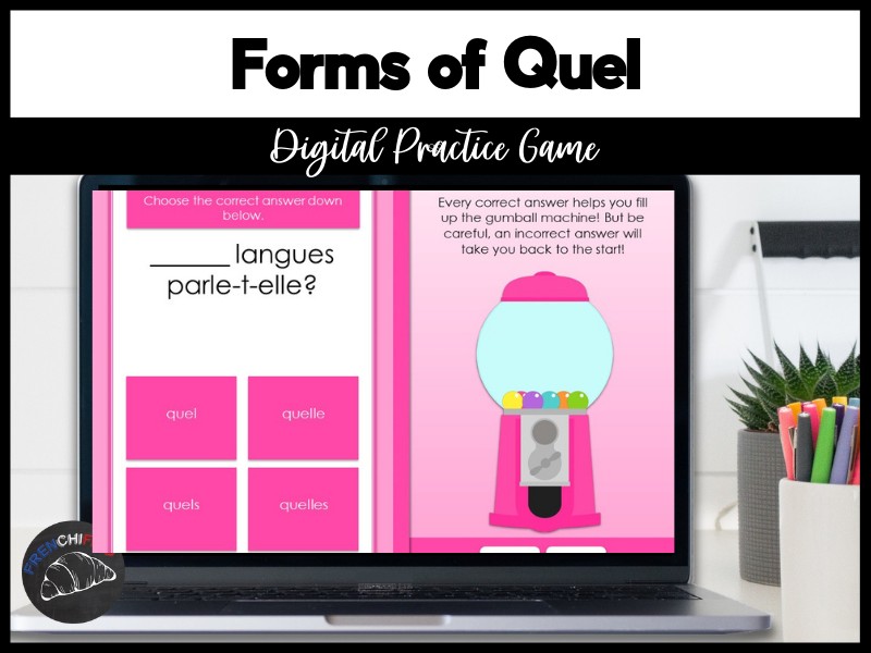 French digital game - quel, quelle, quels and quelles | Teaching Resources