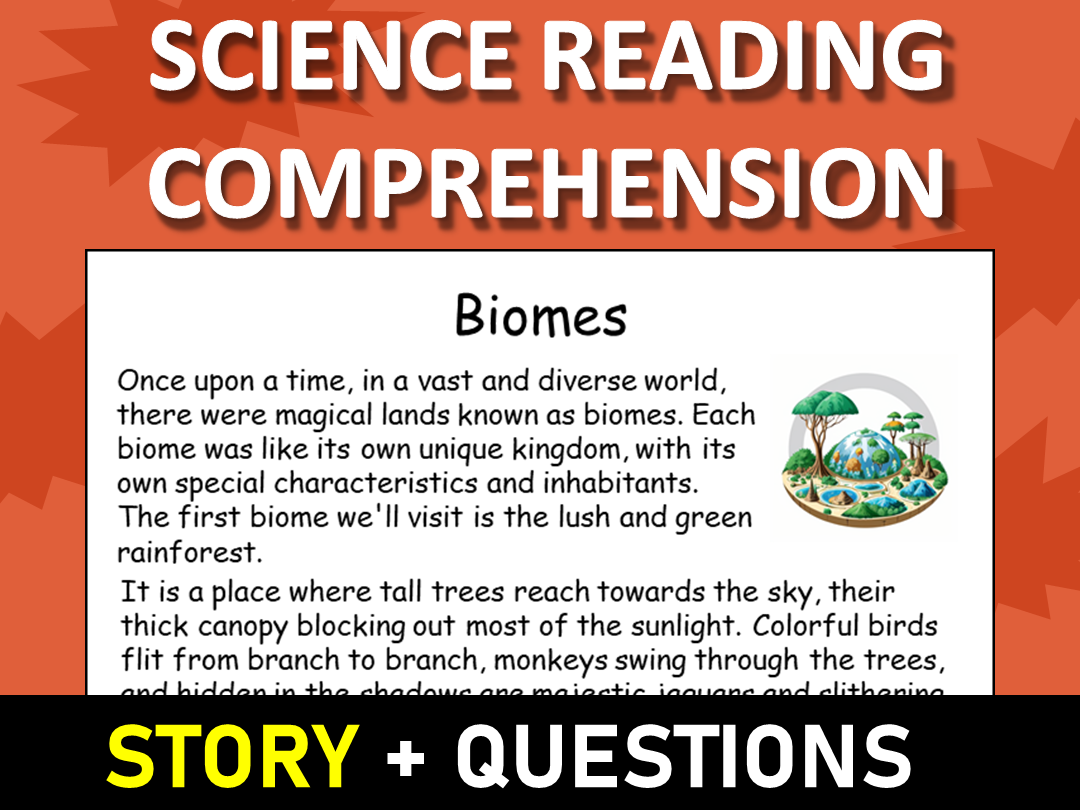 Biomes Reading Science Story Comprehension Questions Worksheet ...