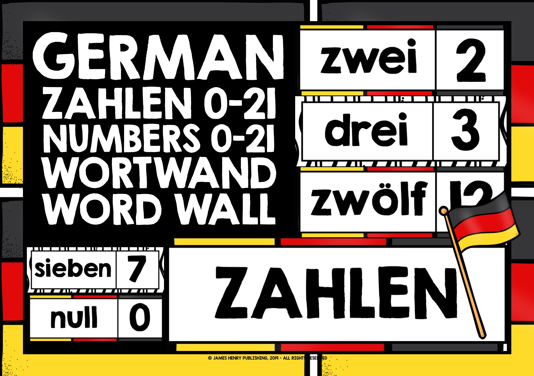 GERMAN NUMBERS 0-21 WORD WALL FREEBIE | Teaching Resources