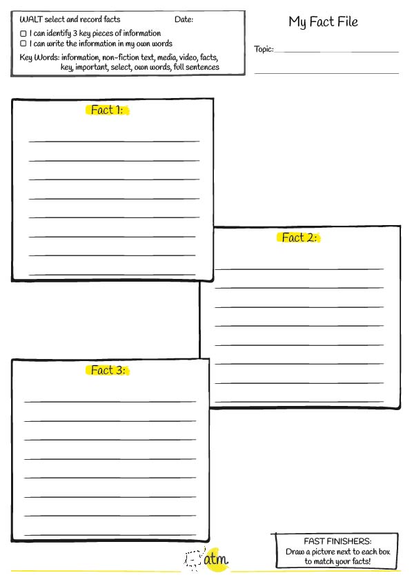 Fact File Template | Teaching Resources