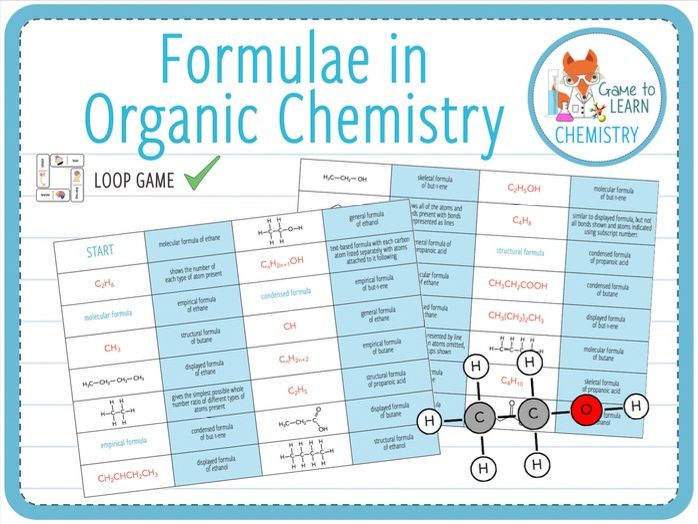 Formulas in organic chemistry - Loop Game (KS5) | Teaching Resources