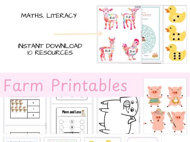 Farm Pack - Math & Phonics Printables | Teaching Resources