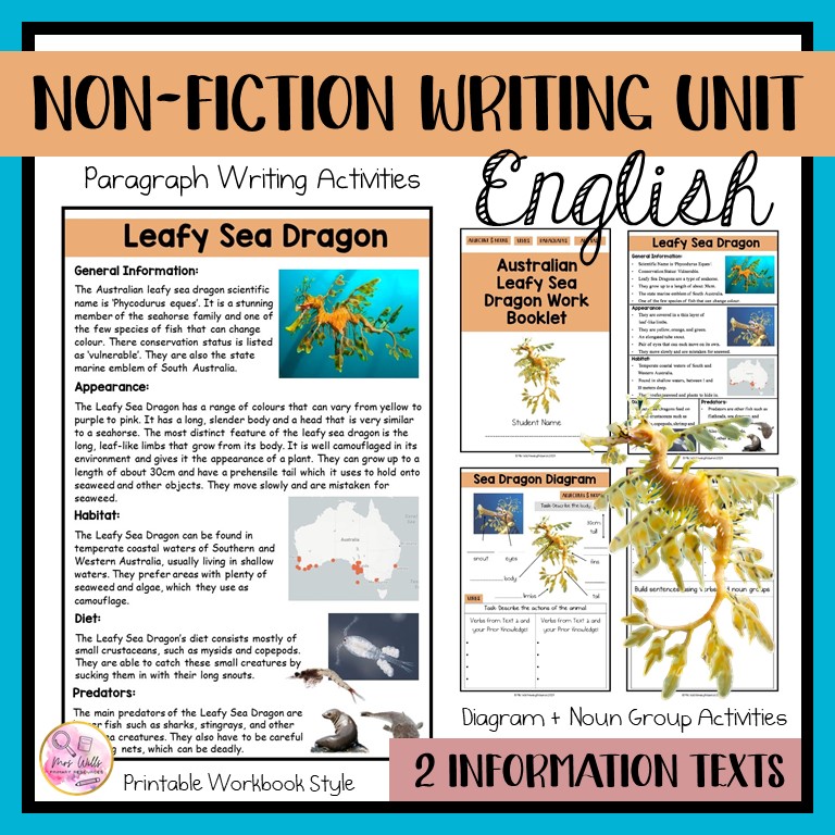Ocean Animal Information Texts, Report Writing & Reading Analysis ...