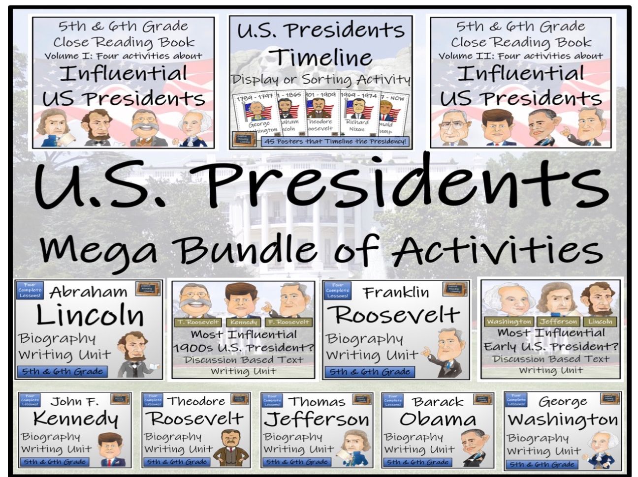 UKS2 History - U.S. Presidents Reading Comprehension & Writing Mega ...