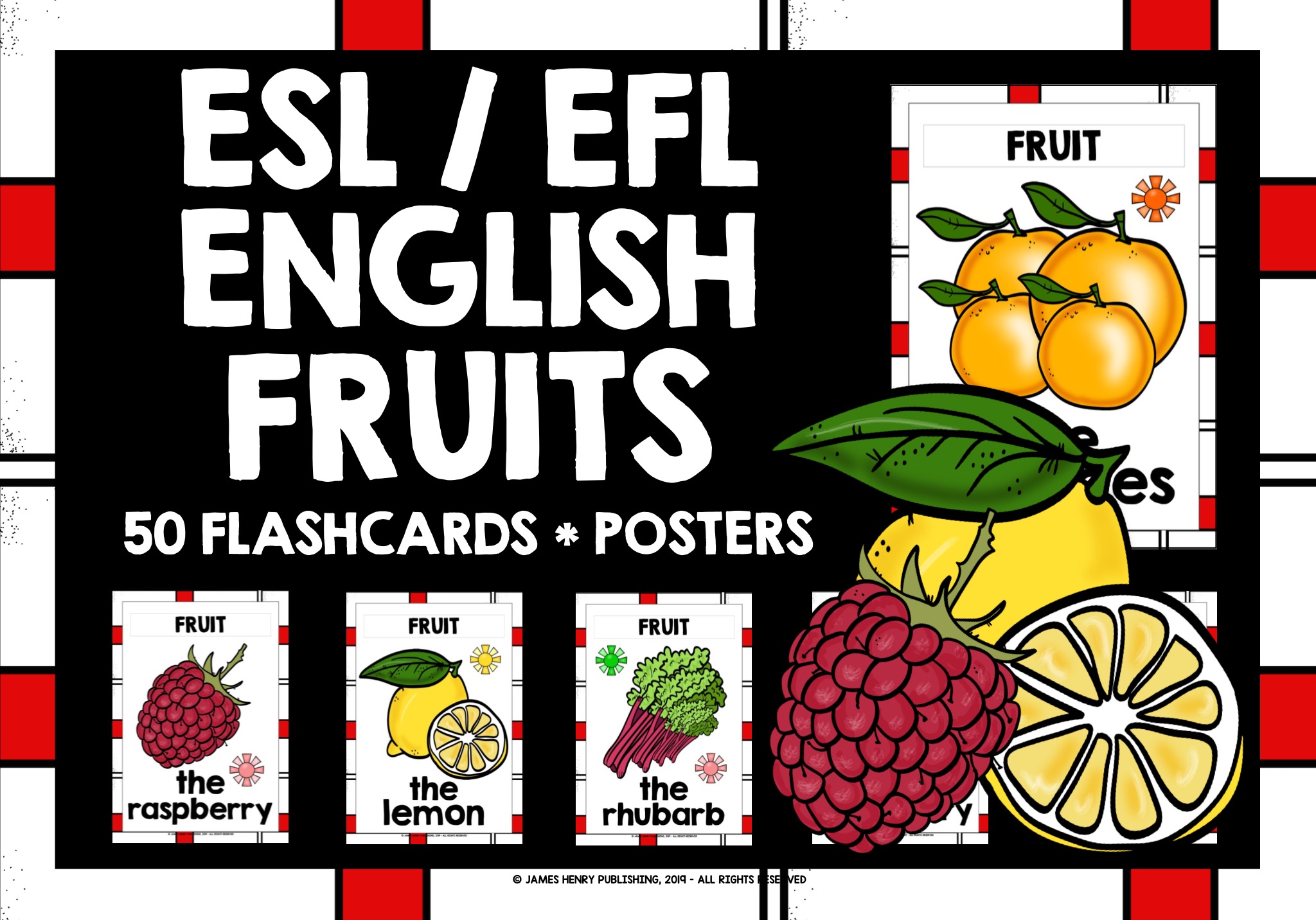 ENGLISH FRUITS FLASHCARDS POSTERS | Teaching Resources