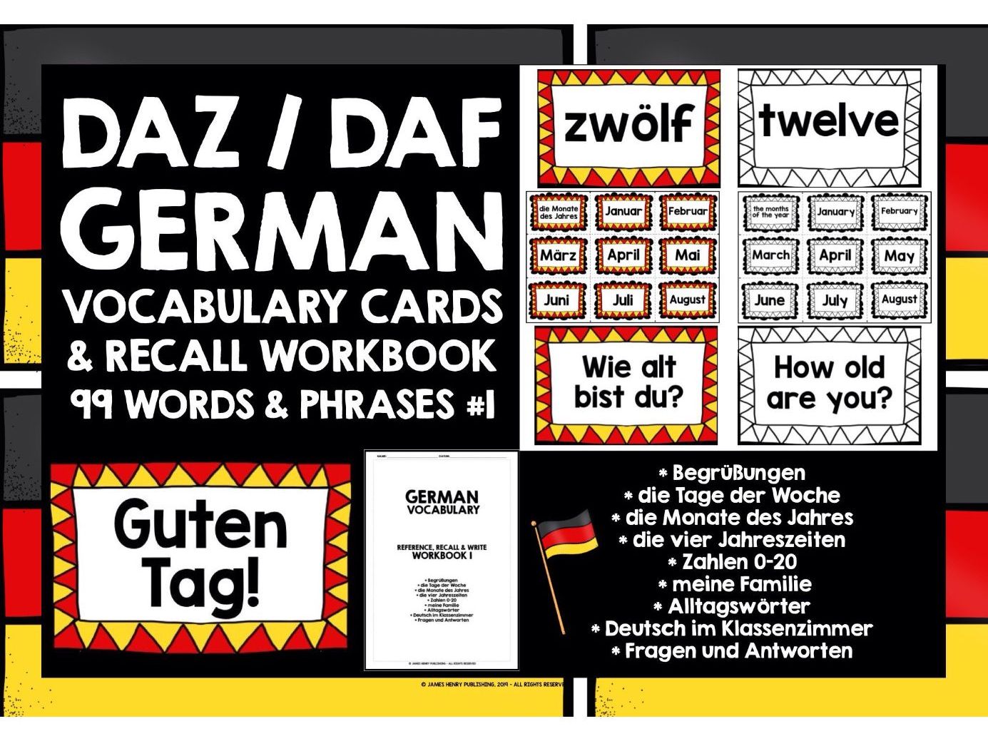 GERMAN VOCABULARY CARDS BUNDLE #1 | Teaching Resources GERMAN VOCABULARY CARDS BUNDLE #1 | Teaching Resources