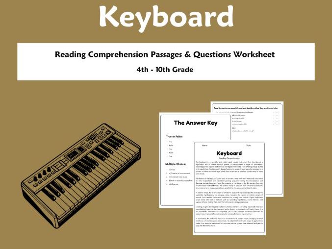 Keyboard: Reading Comprehension Passages & Questions Worksheets ...