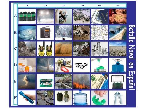 Natural Disasters and Emergency Preparedness 6 Spanish Photo Game ...