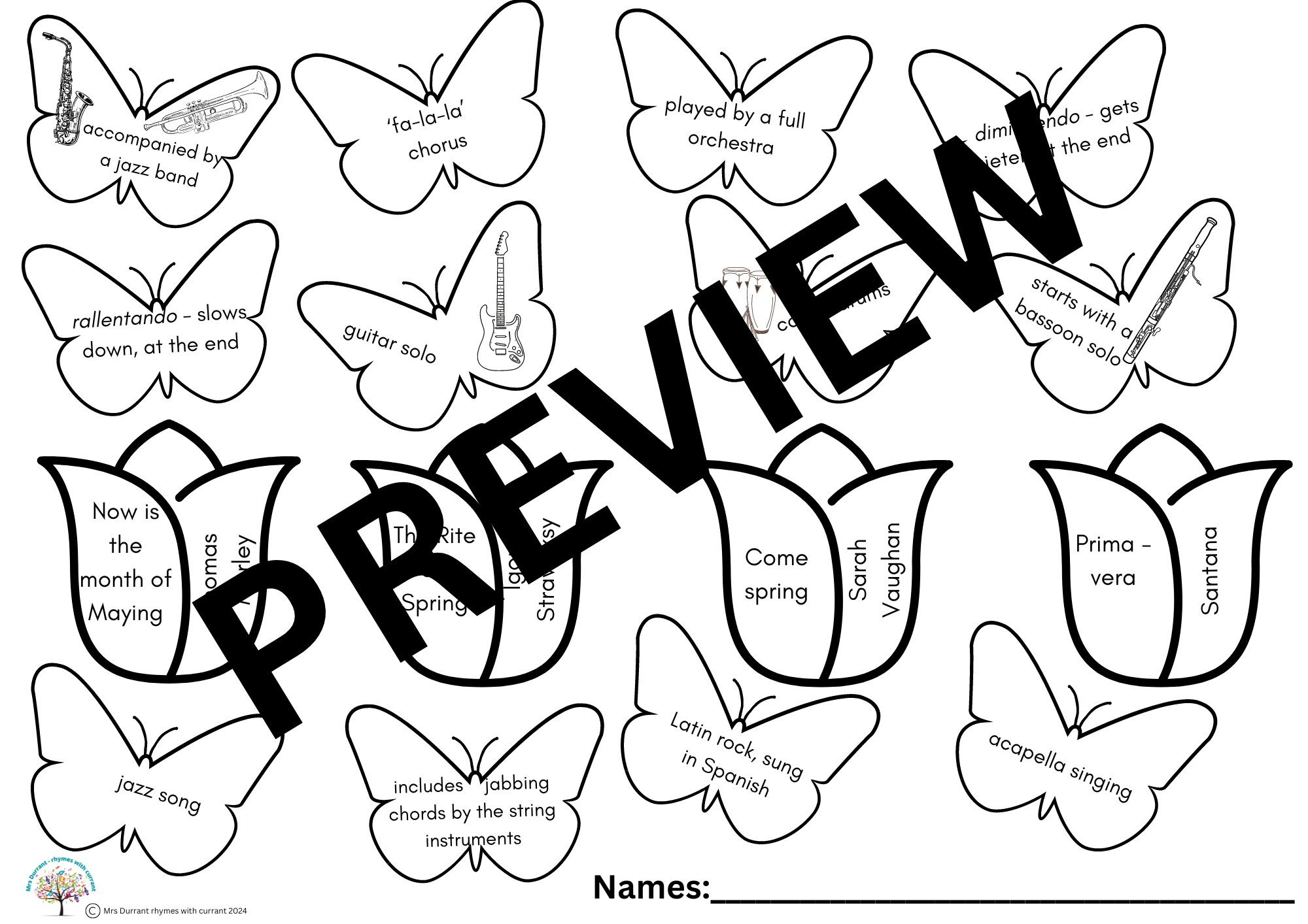 Spring Listening - match and colour activity | Teaching Resources