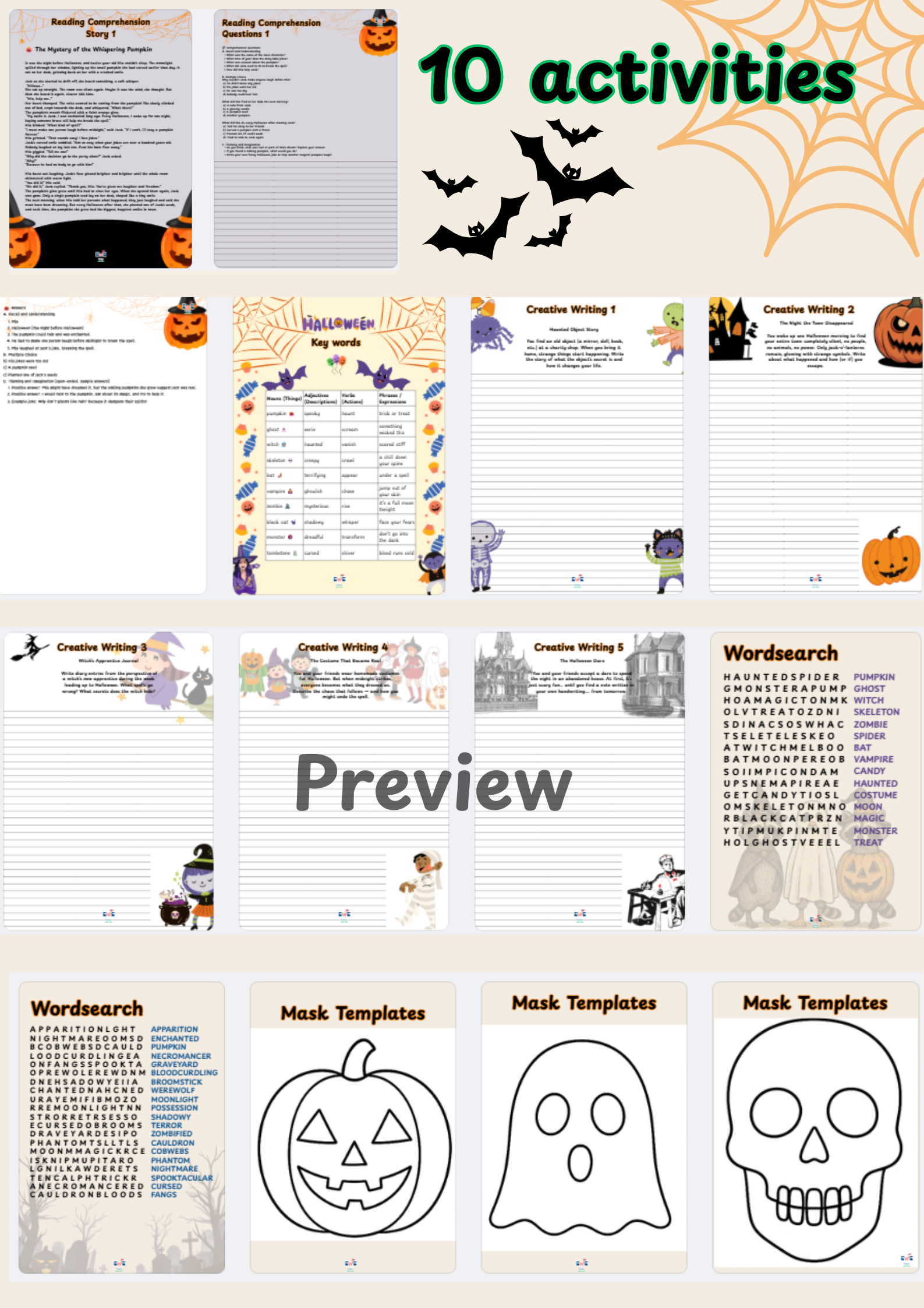 Halloween English Activity Pack - Reading, Writing, Vocabulary, KS2 ...