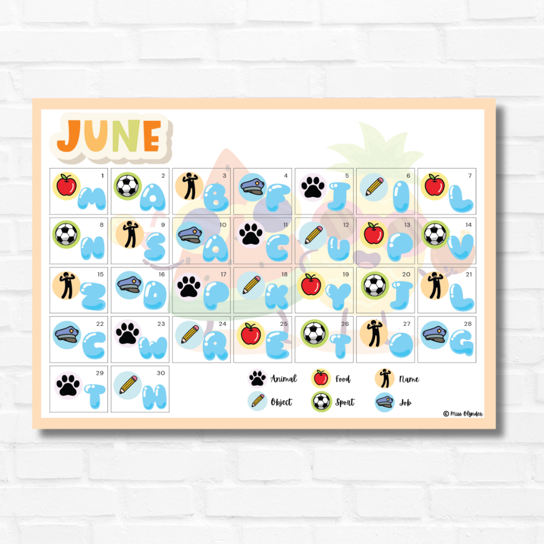 Alphabet Word Challenge Calendars – Daily Vocabulary Warm-Ups (ESL ...