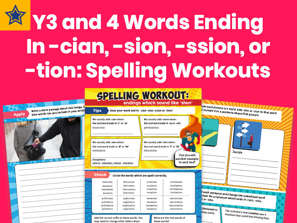 Years 3 And 4 Words Ending In cian sion ssion Or tion Worksheet Years 3 And 4 Words Ending In cian sion ssion Or tion Worksheet