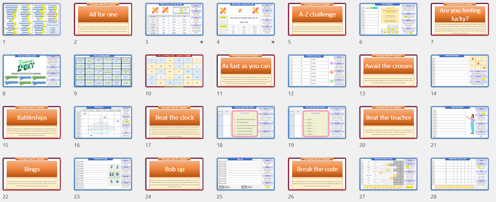 60 Conti style EPI templates for MFL learning games (MARS/EARS ...