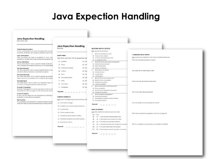 Java Expection Handling | Teaching Resources