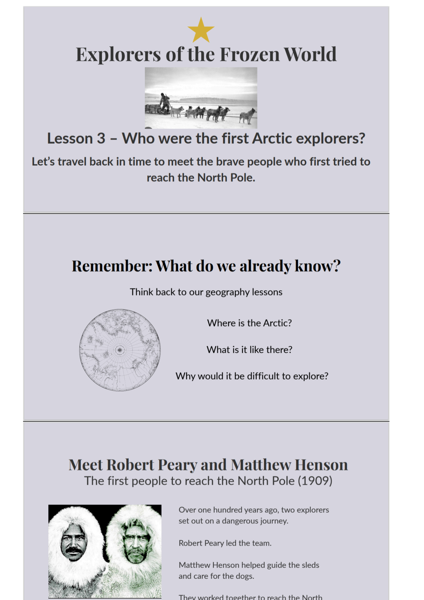 Explorers of the Frozen World - Lesson 3 | Who were the first Arctic ...