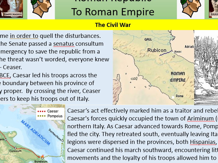 Rome from Republic to Empire - Caesar V Pompey and the Emergence of ...