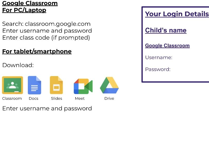 Google account login card template | Teaching Resources
