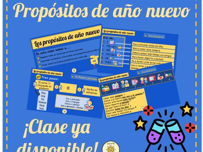 Propósitos de año nuevo, el futuro próximo. New Year's Resolutions ...