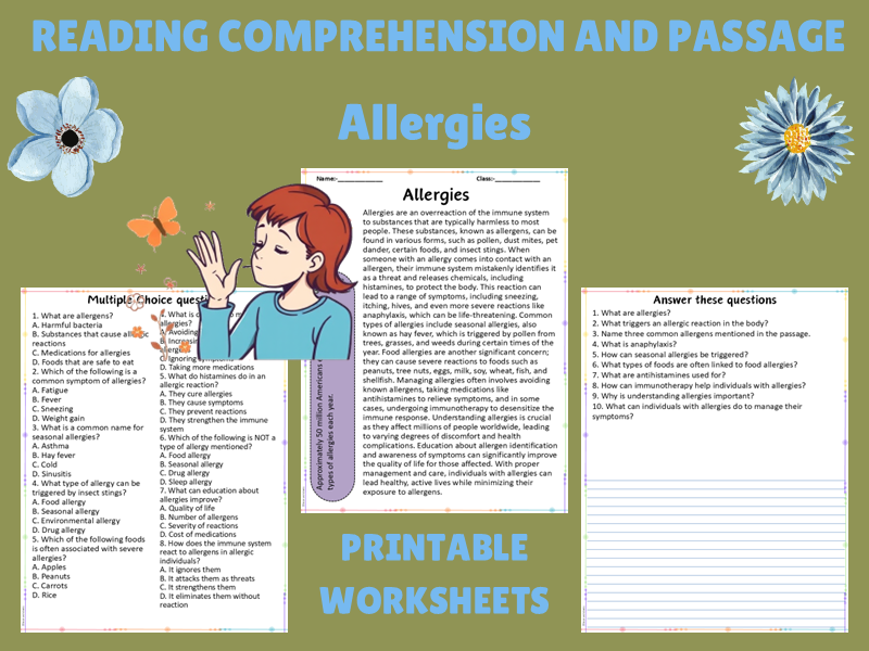 Understanding Allergies: A Comprehensive Reading Passage with ...