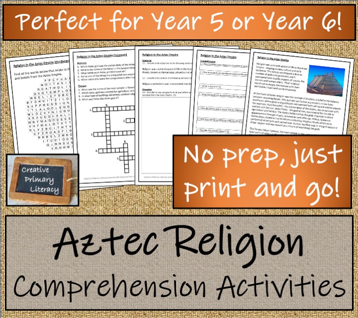 Religion in the Aztec Empire Reading Comprehension | Year 5 or Year 6 ...
