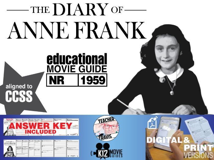 The Diary of Anne Frank Movie Guide | Questions | Worksheet (NR - 1959 ...