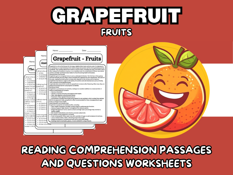 Grapefruit - Fruits Reading Comprehension Passages and Questions ...