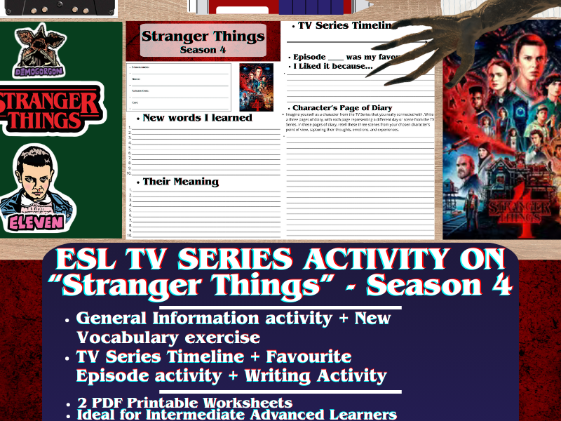 ESL TV Series Activity Worksheets - Stranger Things - Season 4 ...