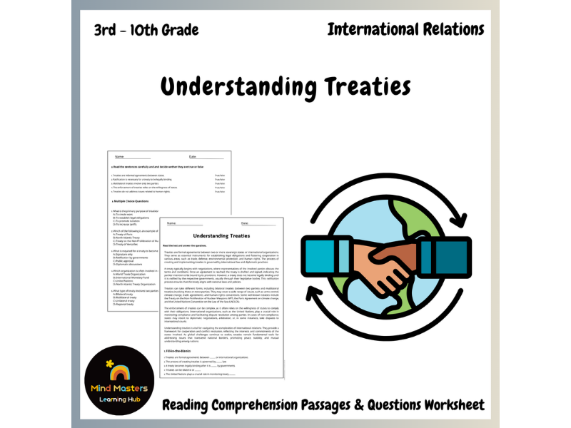 Understanding Treaties Reading Comprehension Passages & Questions ...