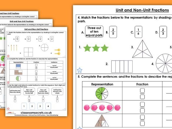 What Are Non Unit Fractions - Free Printable Worksheet