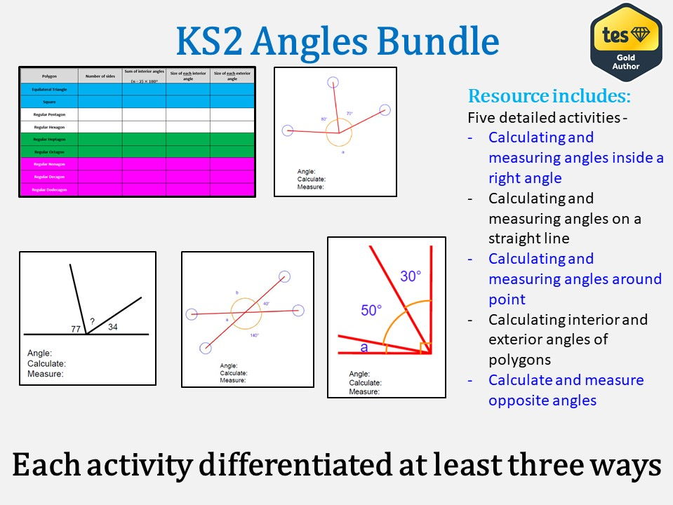 Name, calculate and measure angles (differentiated) bundle by ...