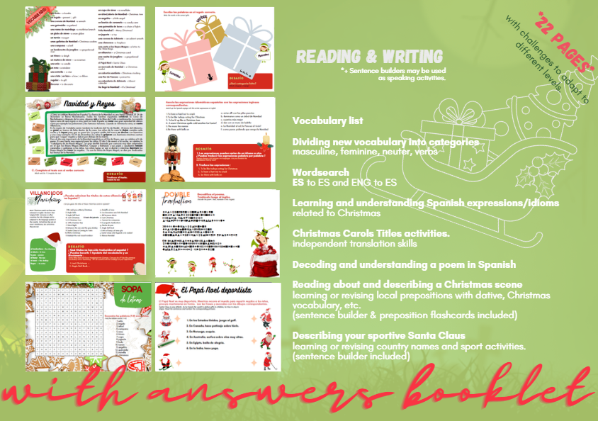 Spanish Christmas Activities Pack Teaching Resources