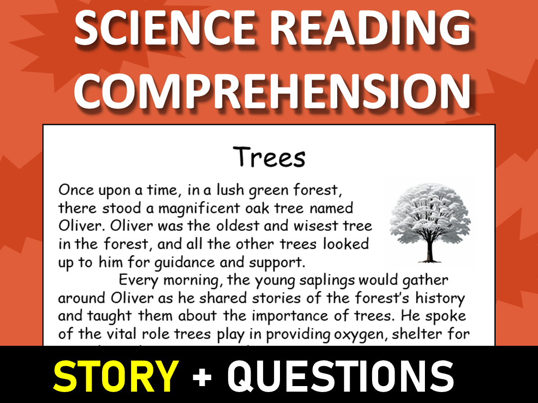 Trees Reading Science Story Comprehension Questions Worksheet ...