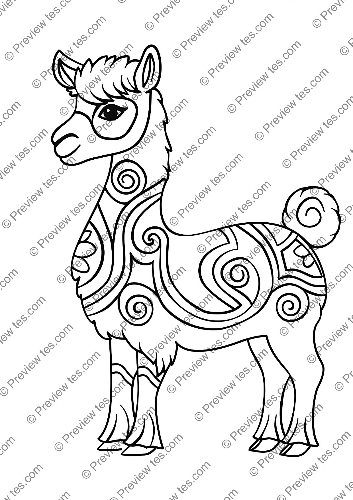 Llama Colouring Pages | Fun and Relaxing Animal Art for Kids ...