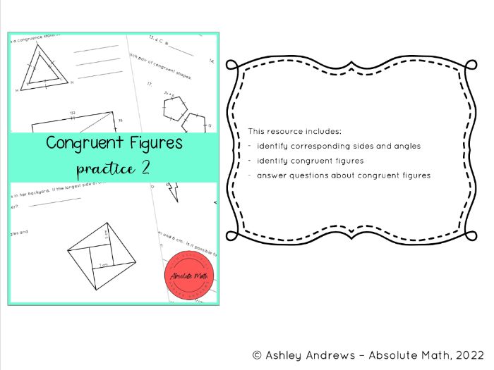 Congruent Figures Practice 2 | Teaching Resources