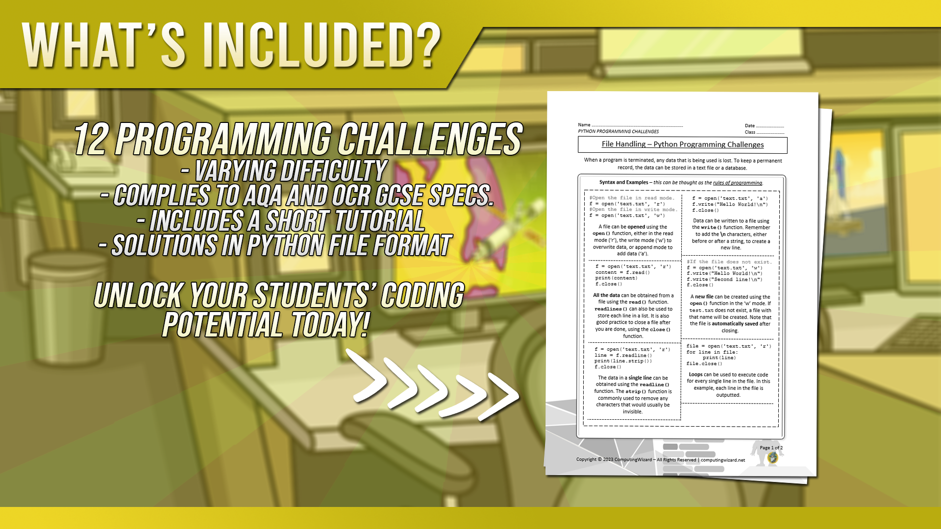 File Handling - Python Challenges | Teaching Resources