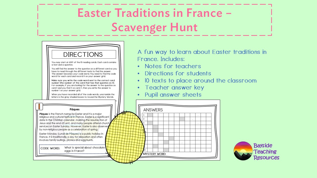 Easter Traditions in France Scavenger Hunt | Teaching Resources