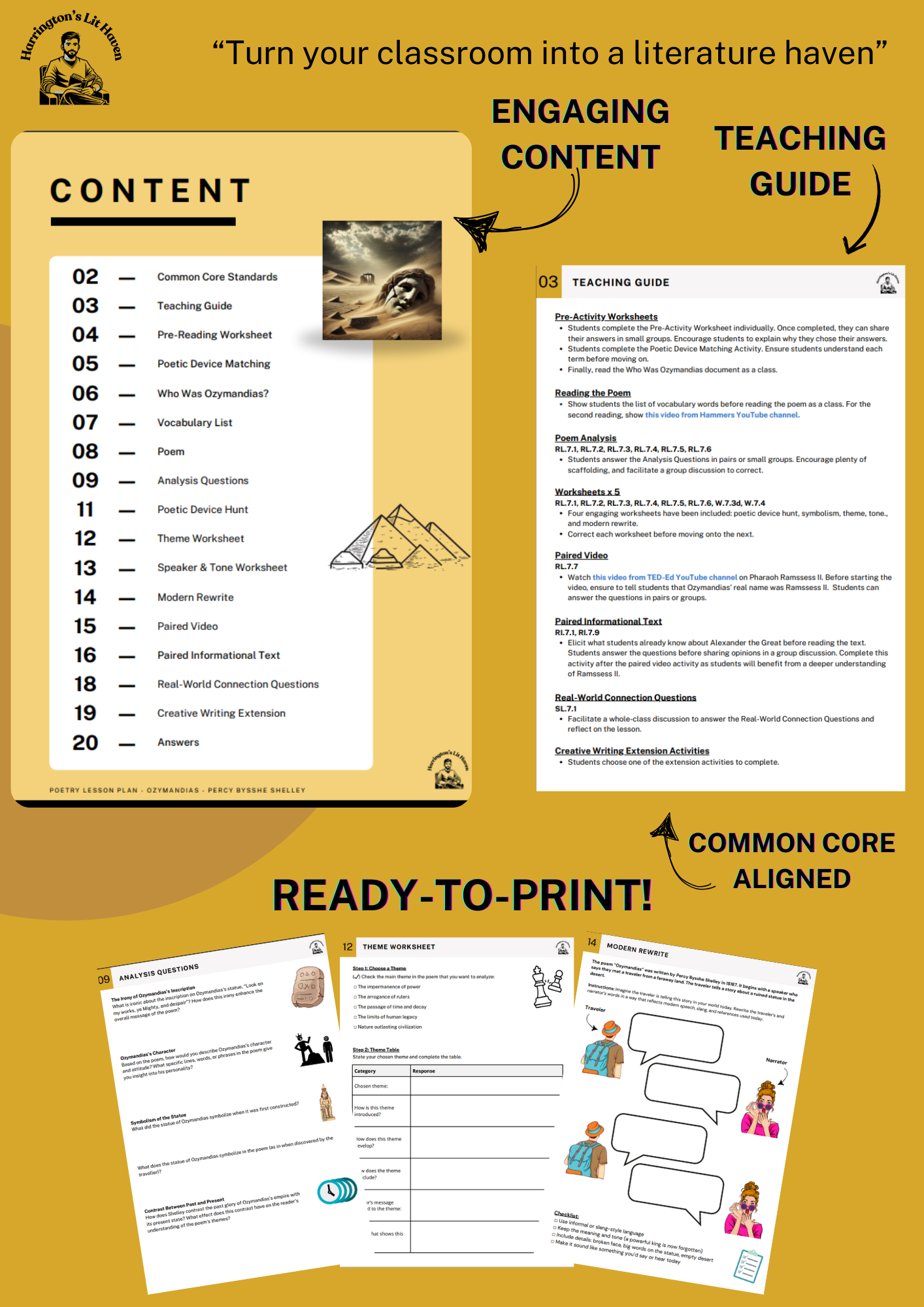 Ozymandias by Percy Bysshe Shelley - Lesson Plan - Poetic Device, Theme ...